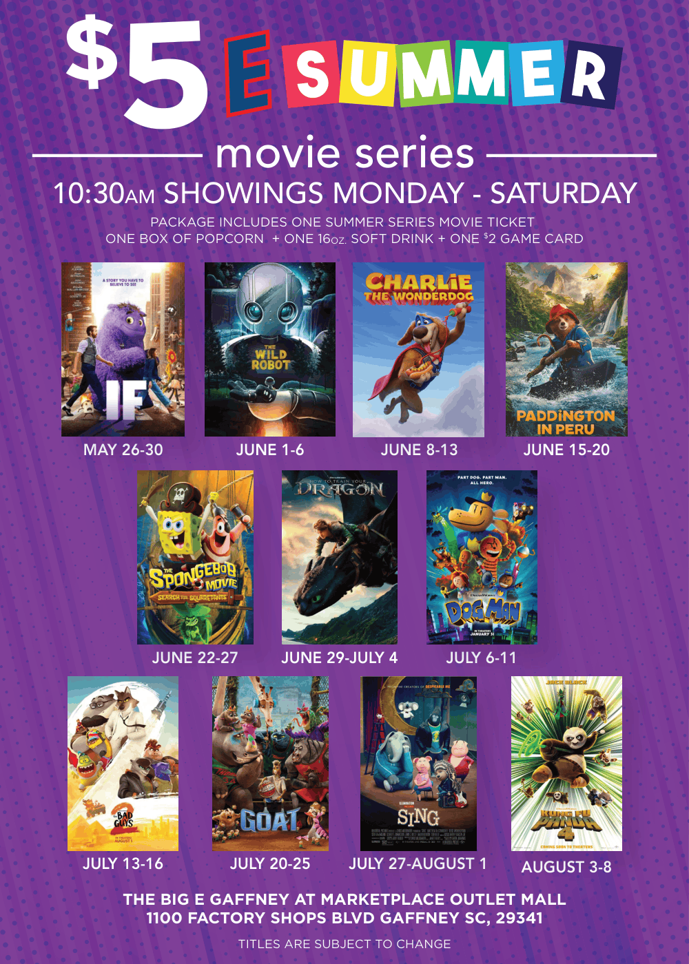 Summer Movie Series - The Big E Gaffney